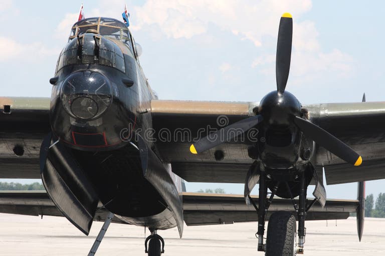Avro Lancaster Bomber. Front Wiev. Stock Image - Image of aircraft ...