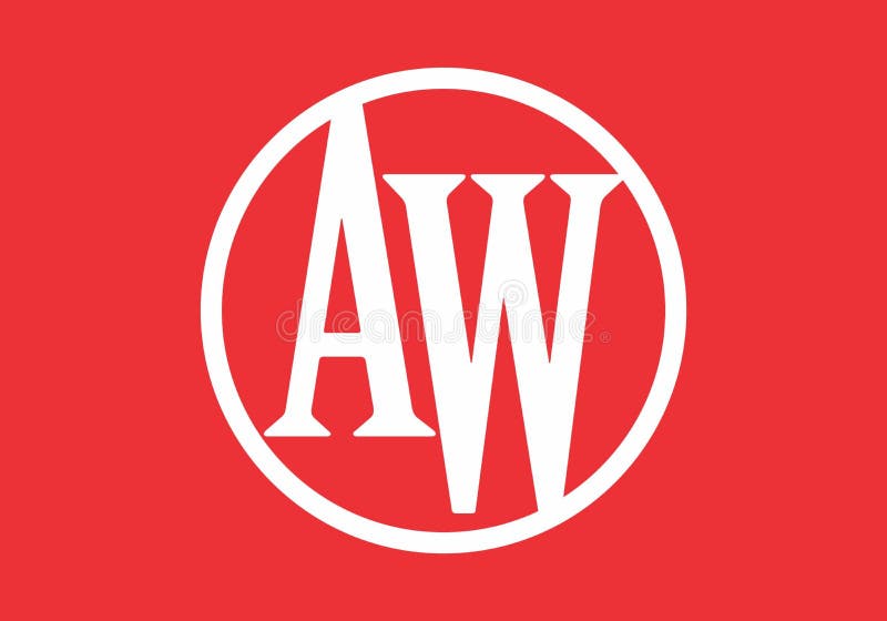 AW initial letter in color stock vector. Illustration of element ...