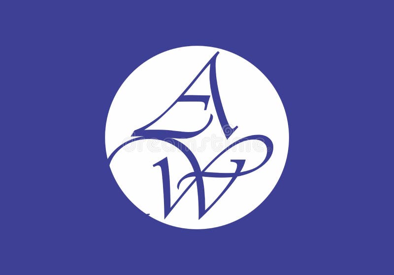 AW initial letter in color stock vector. Illustration of graphic ...