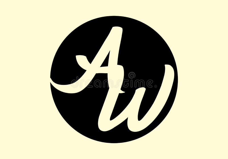 AW initial letter in color stock vector. Illustration of background ...