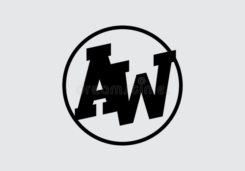 AW initial letter in color stock vector. Illustration of corporate ...