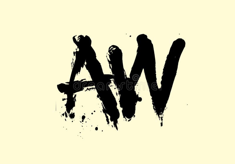 AW initial letter in color stock vector. Illustration of company ...