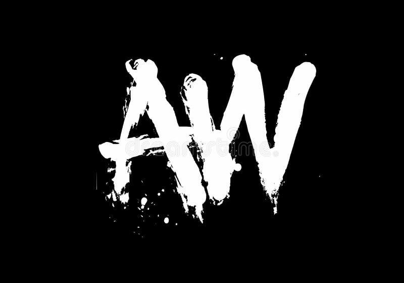 AW initial letter in color stock vector. Illustration of shape - 234264391