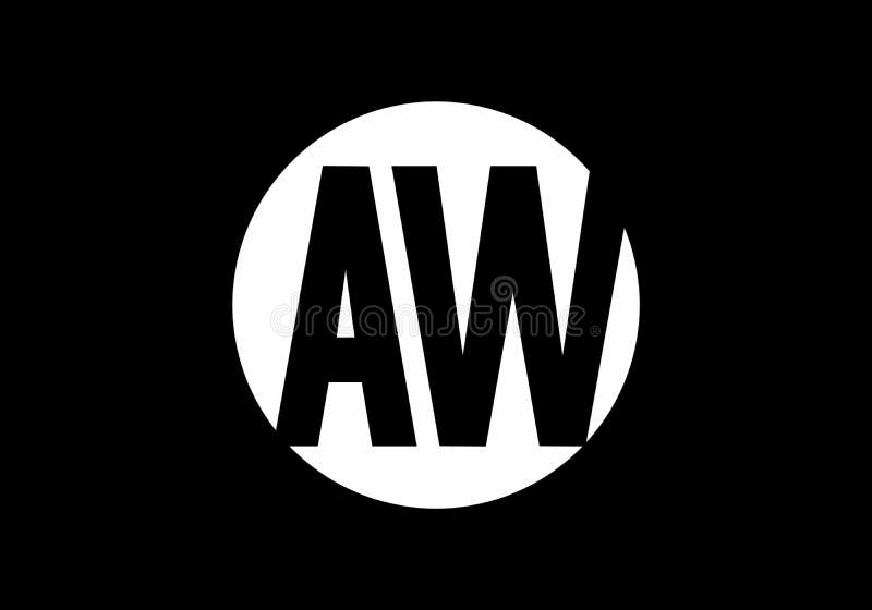 AW initial letter in color stock vector. Illustration of concept ...