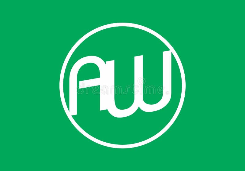 AW initial letter in color stock vector. Illustration of monogram ...