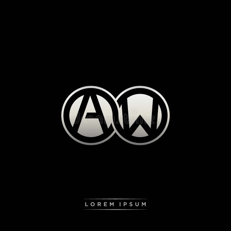 AW Initial Letter Linked Circle Capital Monogram Logo Modern Template ...