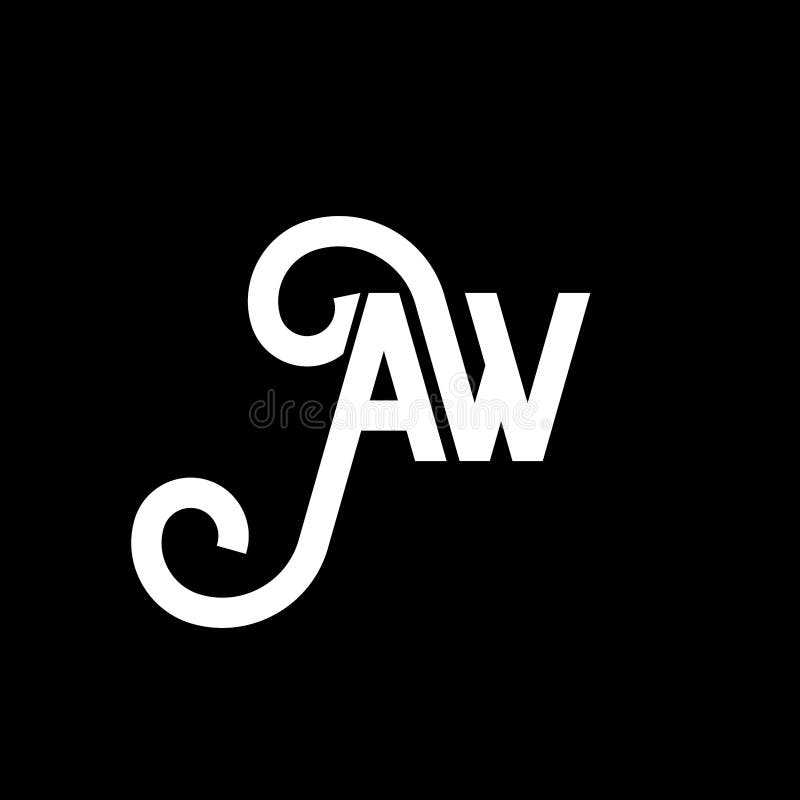 AW Letter Logo Design on Black Background. AW Creative Initials Letter ...