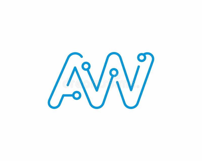 AW Letters, Electronic Logo Design Vector 001 Stock Vector ...