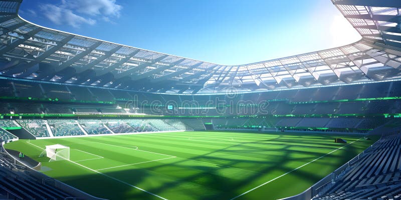 Awaiting the Roar of the Crowd: a Modern Sports Stadium Under a Clear ...