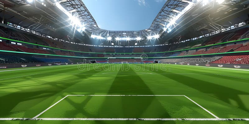 Awaiting the Roar of the Crowd: a Modern Sports Stadium Under a Clear ...