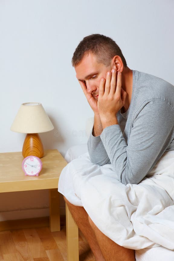 Awaken man stock photo. Image of caucasian, clock, face - 12750526