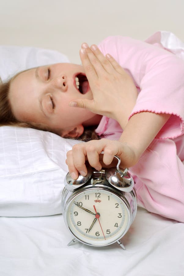 Awaking girl stock image. Image of mouth, girls, pink - 15867861