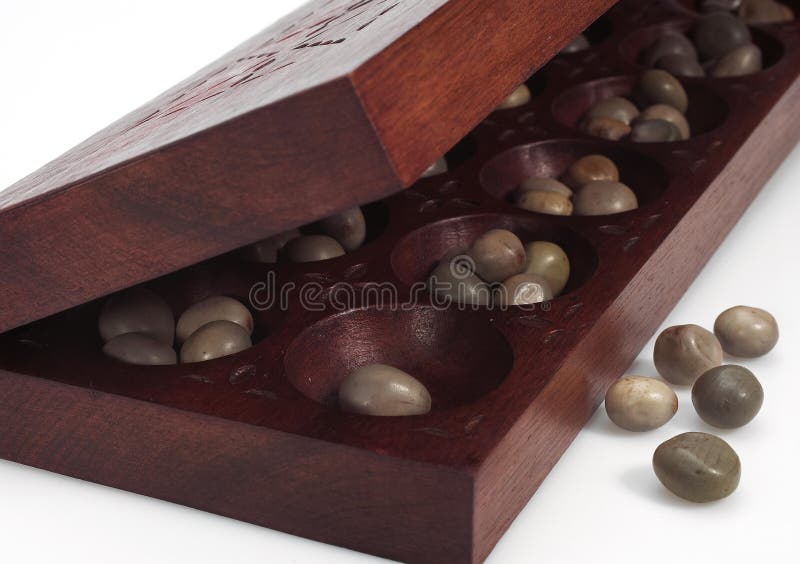 Awale, African Game Against White Background Stock Photo - Image of ...