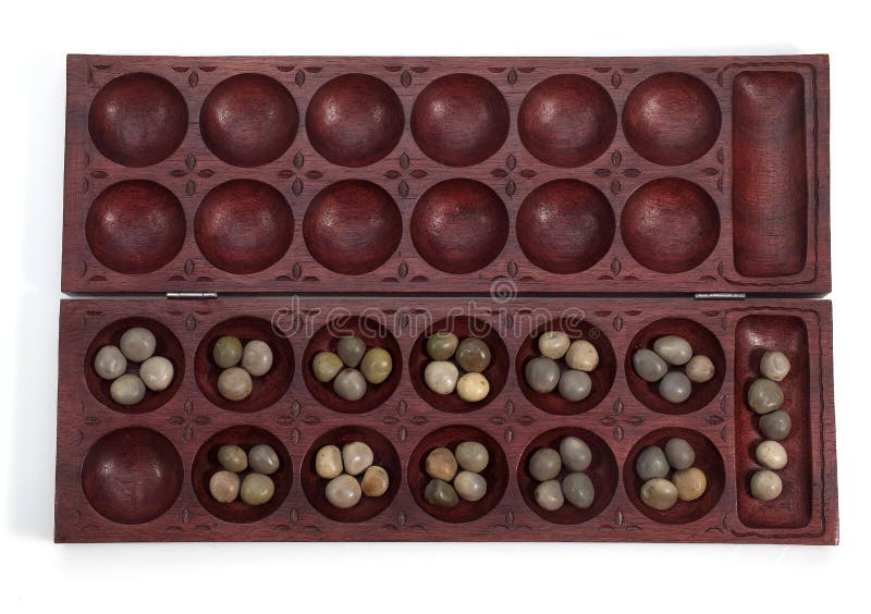 Awale, African Game Against White Background Stock Photo - Image of ...