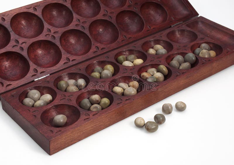 Awale, African Game Against White Background Stock Photo - Image of ...