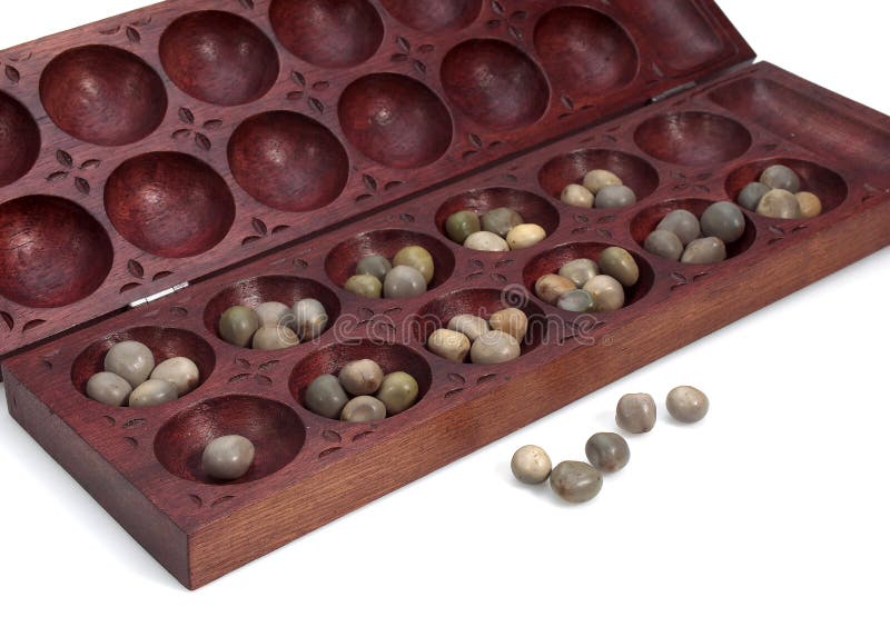 Awale, African Game Against White Background Stock Photo - Image of ...