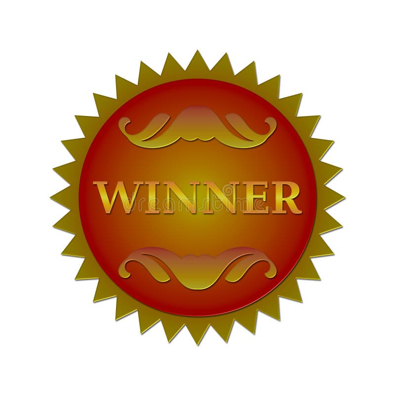 Win prizes 3d gold badge stock vector. Illustration of ribbon - 88266686