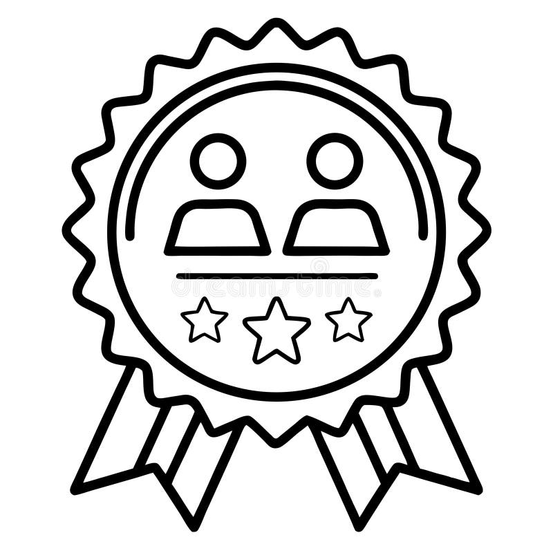 Award Badge Emblem Featuring Two Figures and Stars for Recognition and ...