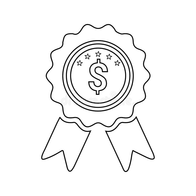 Award, Badge, Prize, Dollar Icon. Outline Vector Graphics. Stock Vector ...