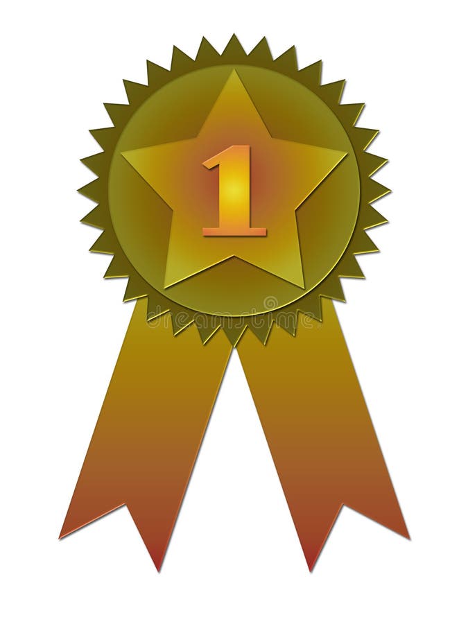 Number One Button and Ribbon Stock Vector - Illustration of competition ...