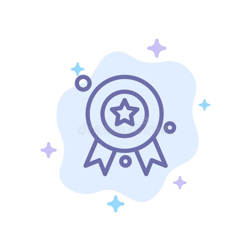 Award, Award Badge, Award Ribbon, Badge Blue Icon on Abstract Cloud ...