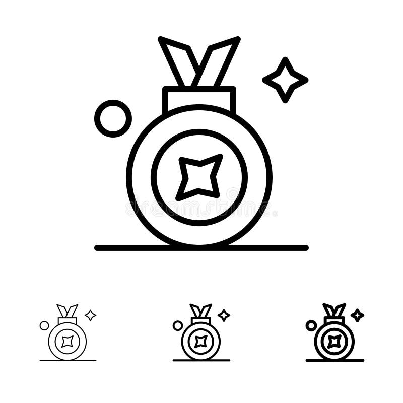 Award, Award Badge, Award Ribbon, Badge Bold and Thin Black Line Icon ...