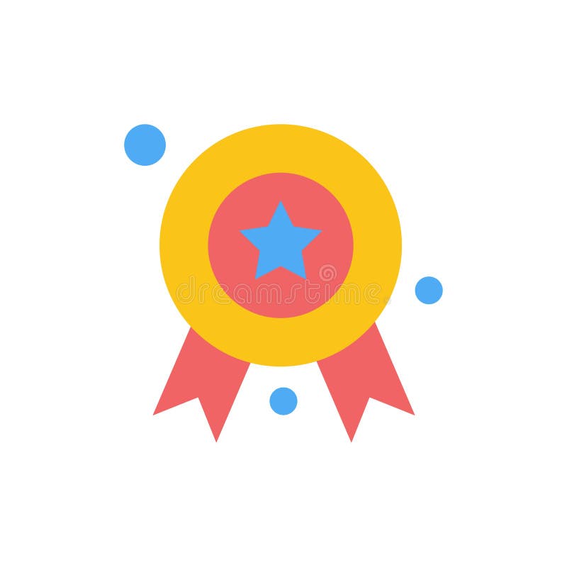Award, Award Badge, Award Ribbon, Badge Flat Color Icon. Vector Icon ...