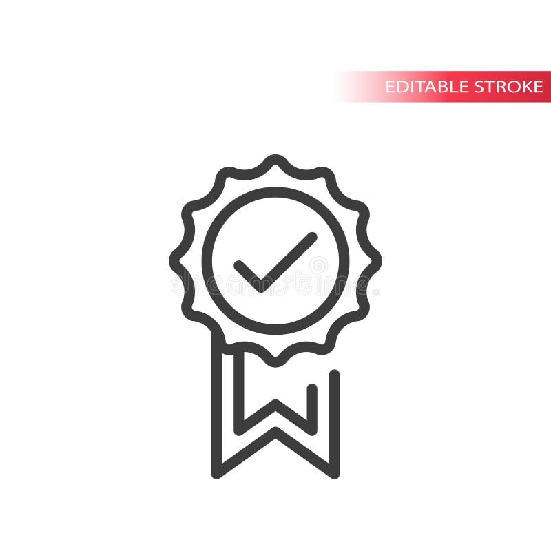 Badge Award Vector Icon Set. Certificate Medal Badge with Ribbon. Stock ...
