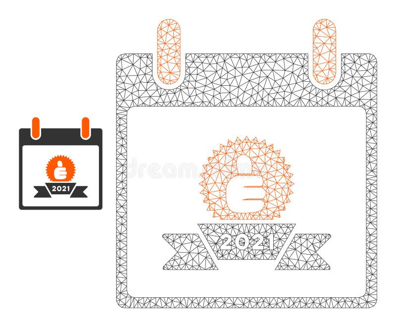 2021 Award Calendar Page Vector Mesh Wire Frame Model Stock Vector ...