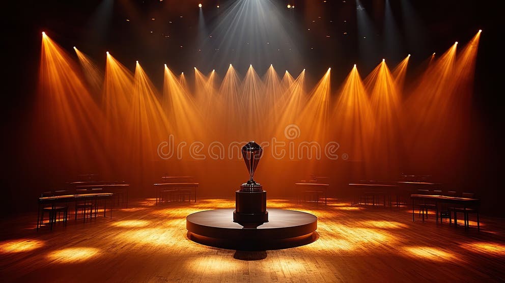 Award Ceremony Stage with Trophy Stock Illustration - Illustration of ...