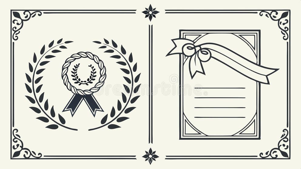 Award Certificate Border, Decorative Frame and Formal Design. Vector ...
