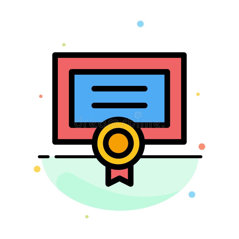 Award, Certificate, Degree, Diploma Abstract Flat Color Icon Template ...