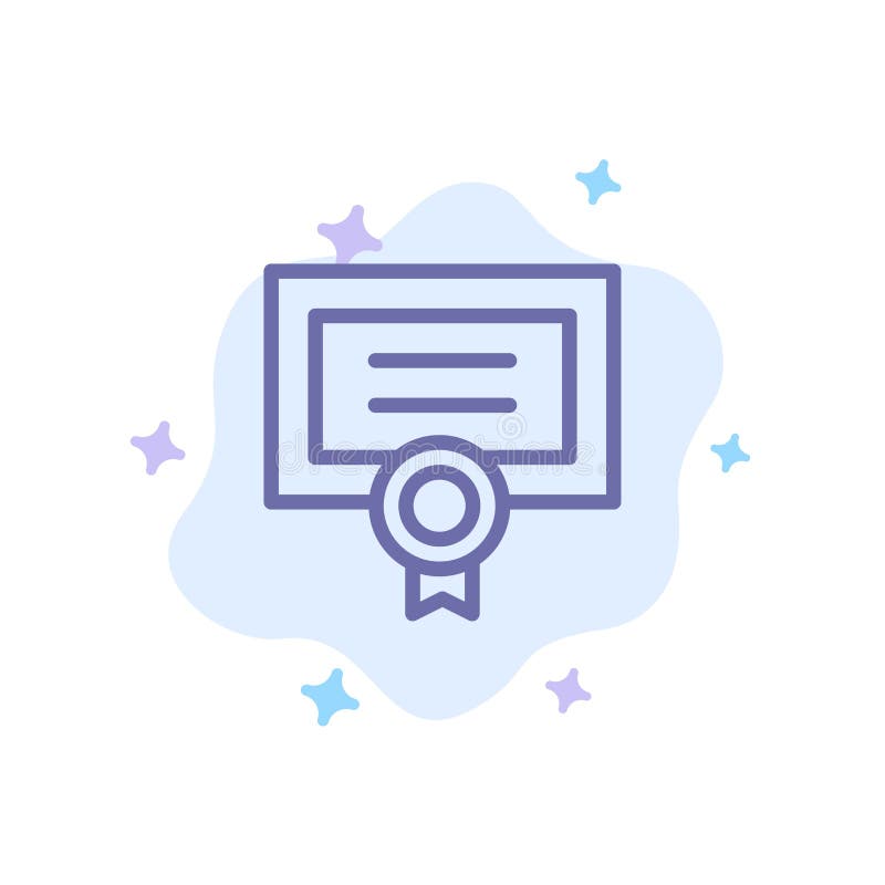 Award, Certificate, Degree, Diploma Blue Icon on Abstract Cloud ...