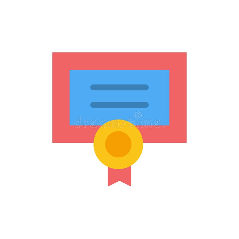 Award, Certificate, Degree, Diploma Flat Color Icon. Vector Icon Banner ...