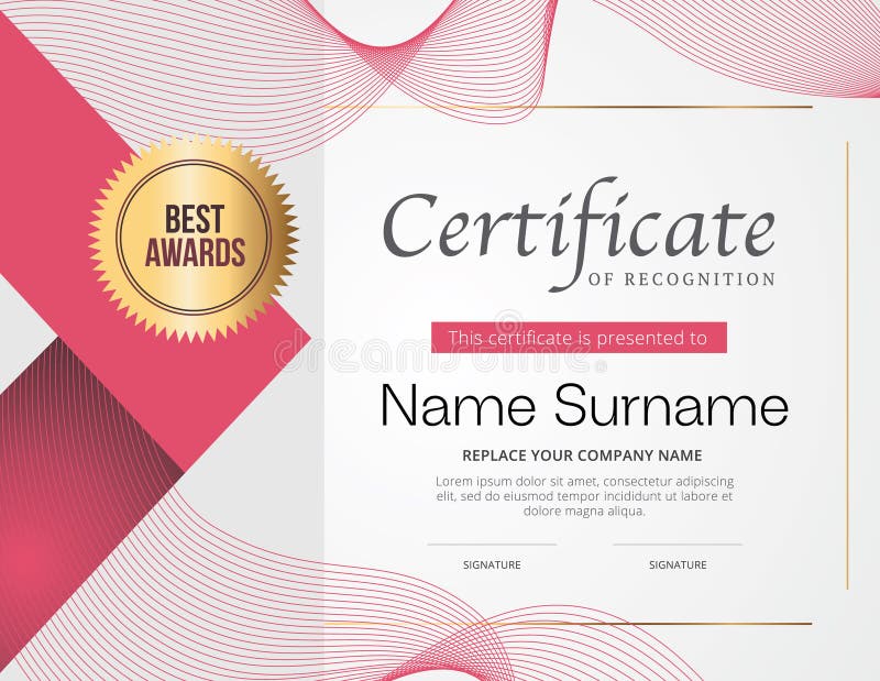 Award Certificate Design Template for Recognition Elegant Design ...