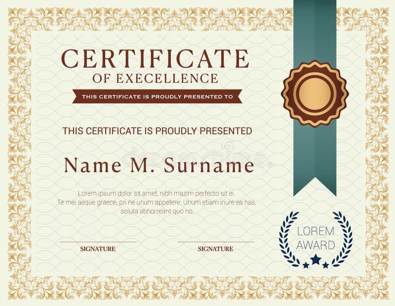 Award Certificate Design Template for Recognition Elegant Design ...