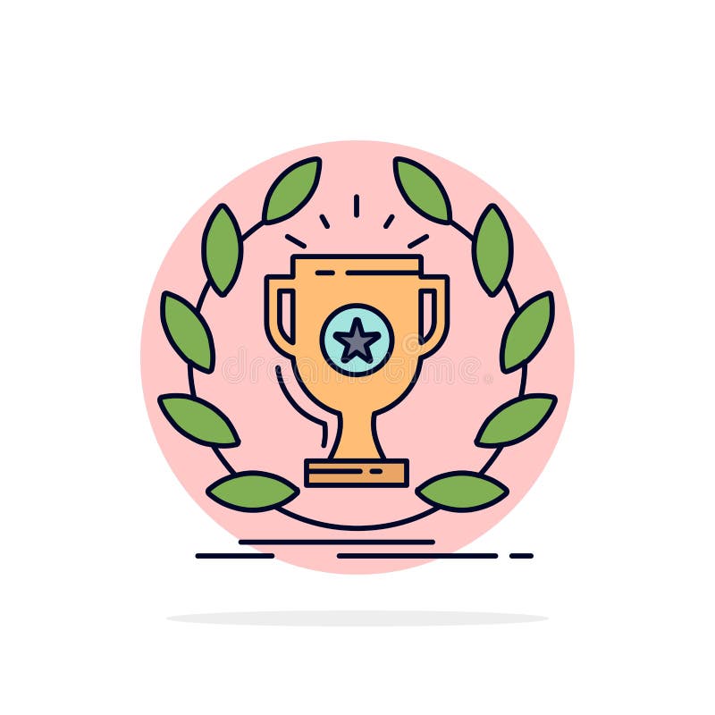 Award, Cup, Prize, Reward, Victory Flat Color Icon Vector Stock Vector ...