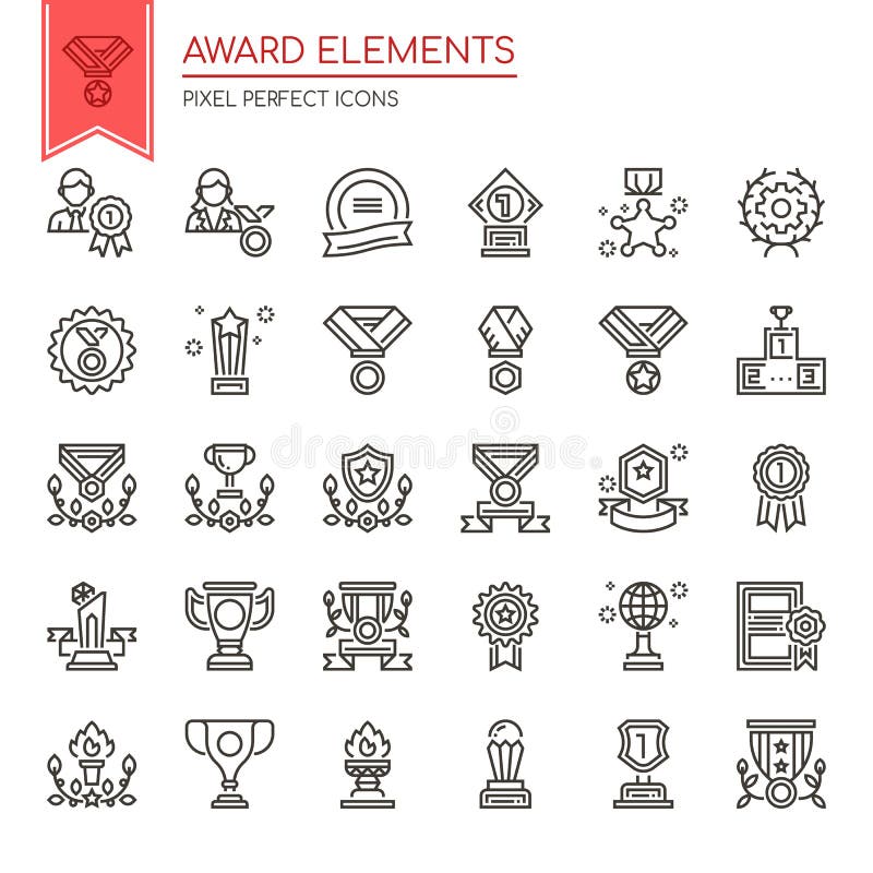 Award elements stock vector. Illustration of quality - 56634419