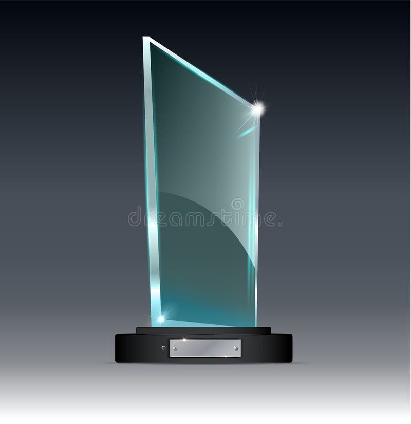 Award Glass Trophy. Vector Illustration of on a Transparent Background ...