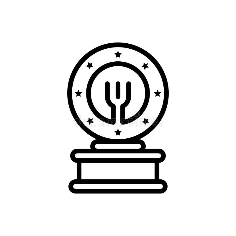 Black Line Icon for Award, Food and Cooking Stock Vector - Illustration ...