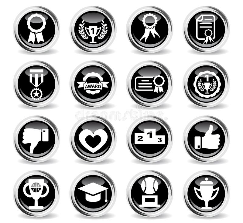 Award icon set stock illustration. Illustration of medallion - 88554777