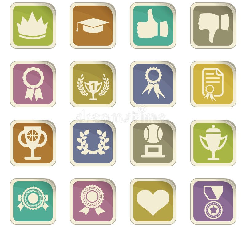 Award icon set stock illustration. Illustration of crown - 89217164