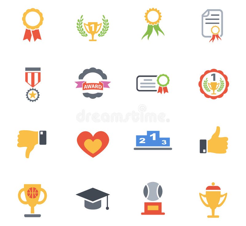 Award icon set stock vector. Illustration of star, competition - 88089002