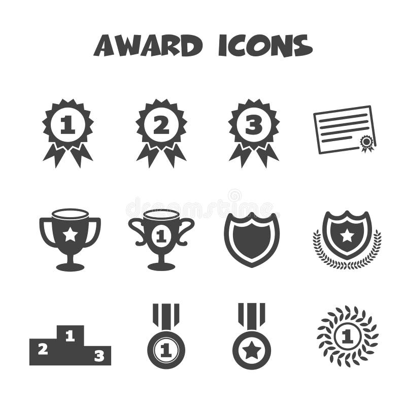 Trophy and Awards Vector Icons Set Stock Vector - Illustration of ...
