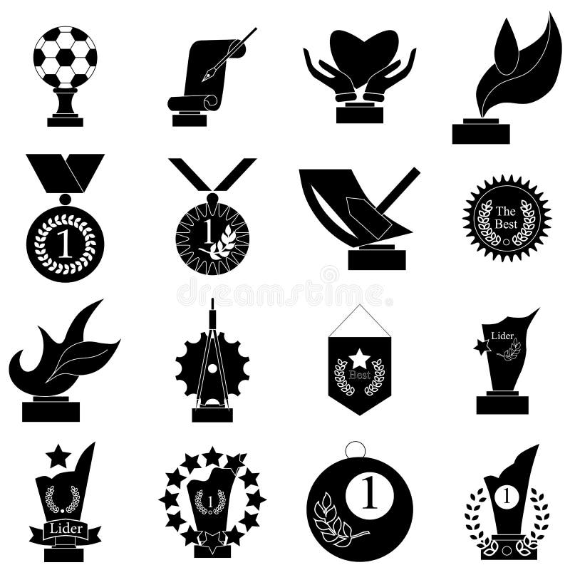 Award Icons Set, Simple Style Stock Vector - Illustration of simple ...
