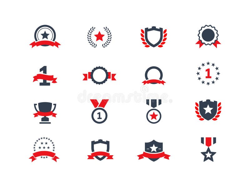Award icons set stock vector. Illustration of honor, award - 44186653