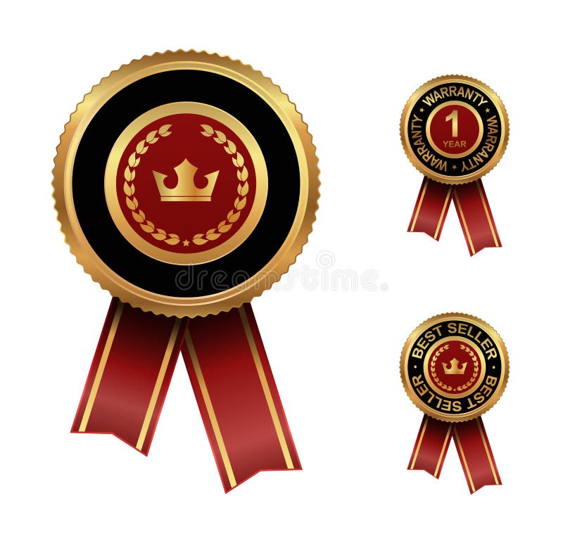 Award label with crown stock vector. Illustration of sign - 200684341