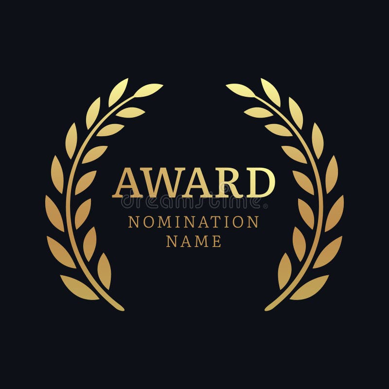 Award Laurel Vector Logo Poster. Gold Win Award Icon Design Emblem ...