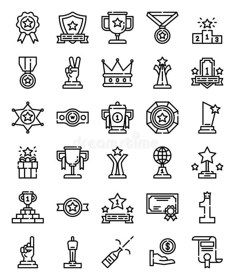Award line icon stock vector. Illustration of website - 192927663