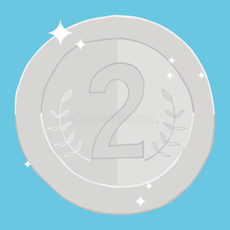 Award Medal Icon. Silver Medal for Second Place. Vector Illustration of ...
